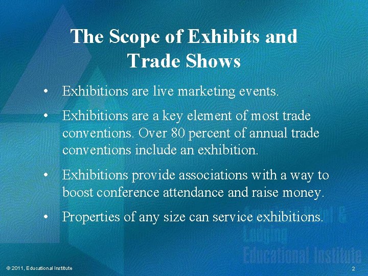 Chapter 17 Exhibits and Trade Shows Convention Management