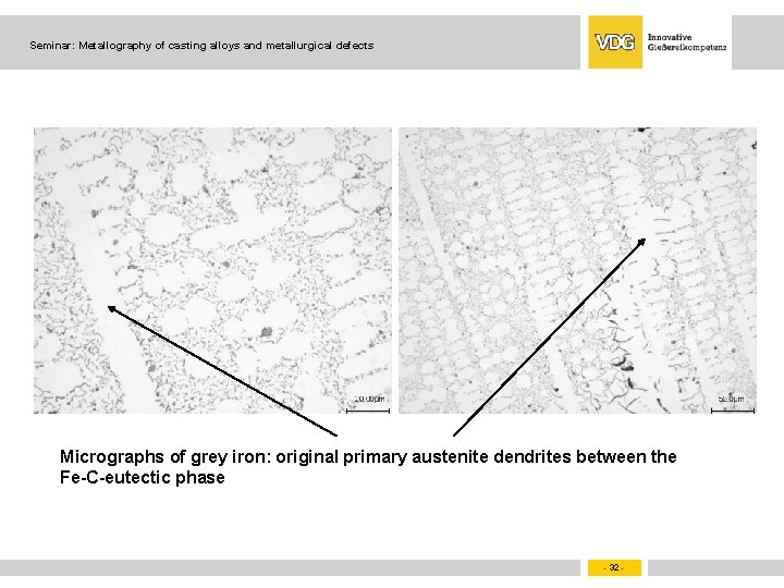 Seminar Metallography of casting alloys and metallurgical defects