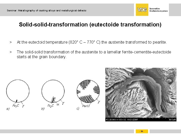 Seminar Metallography of casting alloys and metallurgical defects