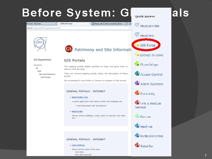 GIS PORTAL RACKS Integration of Equipment Racks in