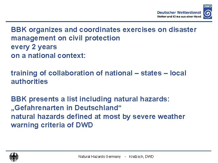 Natural Hazards and Disaster Prevention in Germany Thomas