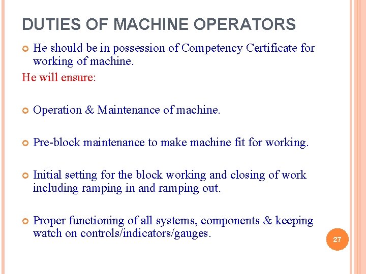 INDIAN RAILWAYS TRACK MACHINE MANUAL SCHEDULE OF MAINTENANCE