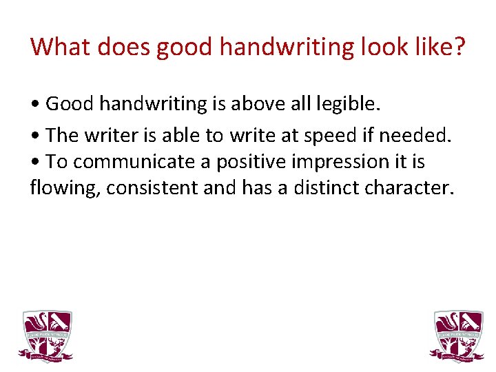 Parents Workshop on Handwriting Monday 9 th October