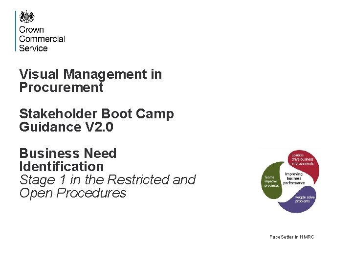 Visual Management in Procurement Stakeholder Boot Camp Guidance