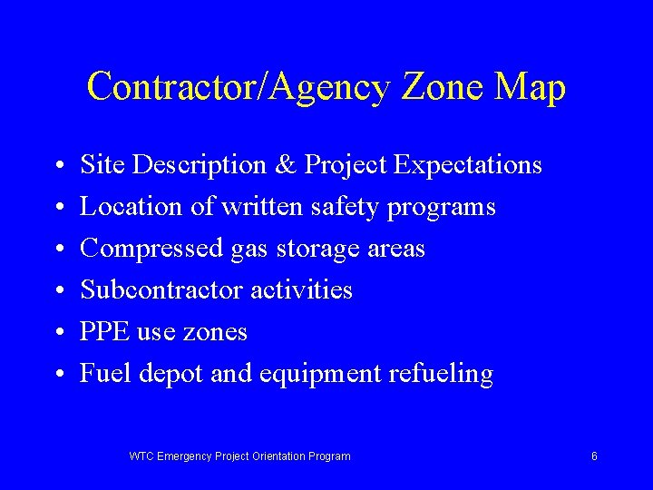 World Trade Center New Employee Orientation Site Safety