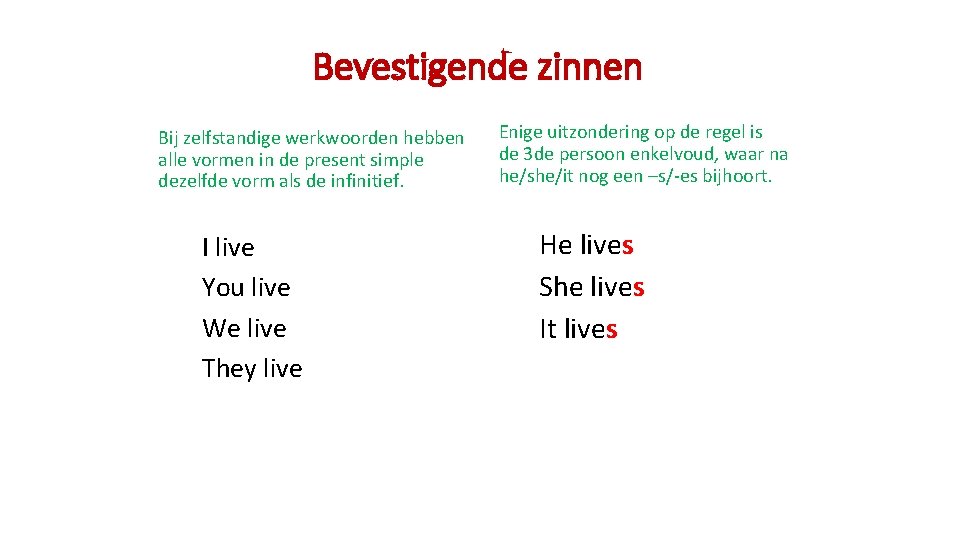 Present simple Grammar Present simple onvoltooid tegenwoordige tijd