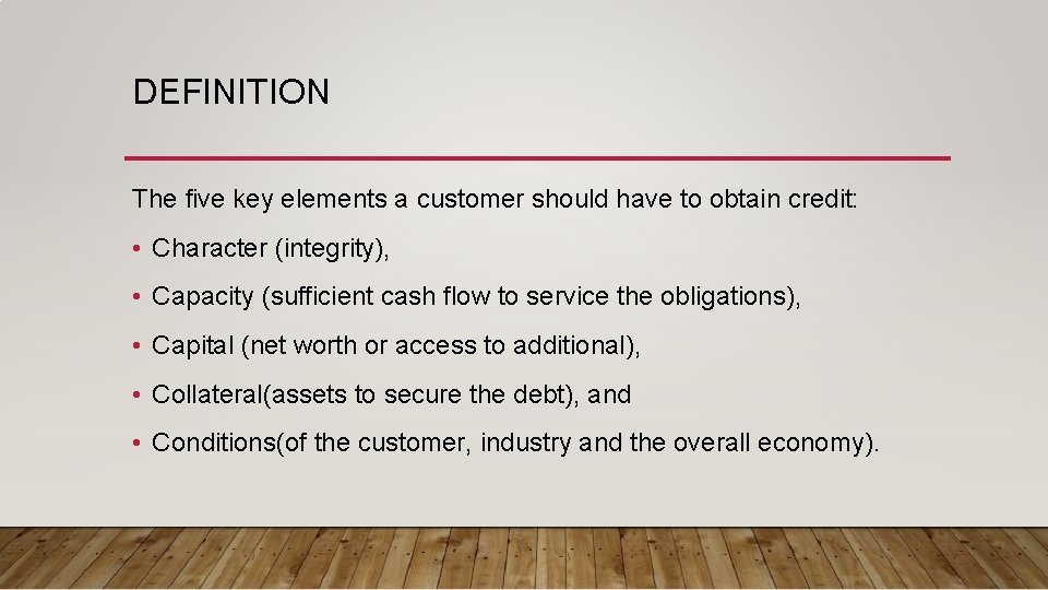 THE 5 CS OF CREDIT REAL WORLD APPLICATIONS