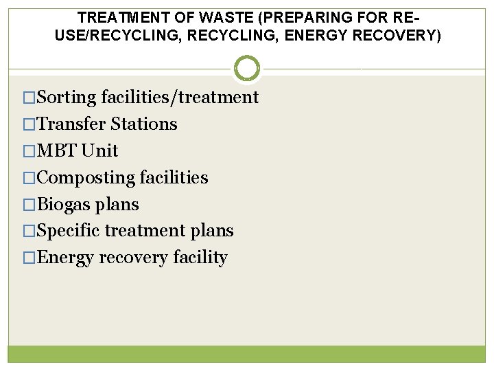 Municipal Solid Waste Management DEPARTMENT OF ENVIRONMENT MINISTRY