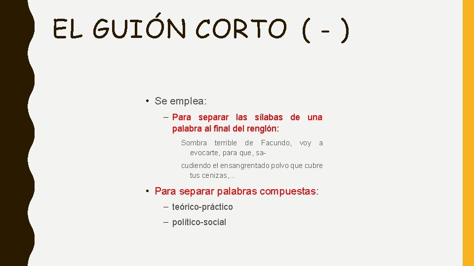 LOS SIGNOS DE PUNTUACIN Los signos de puntuacin