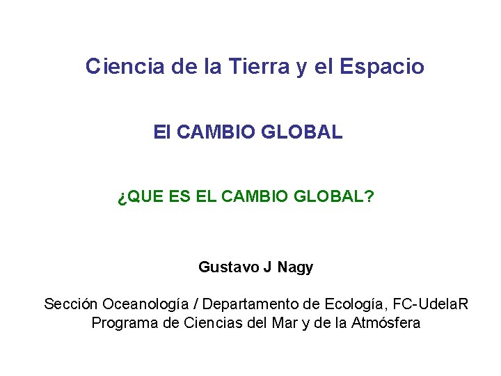 Ciencia de la Tierra y el Espacio El