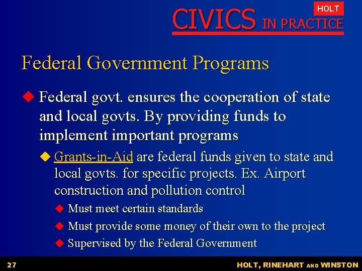 CIVICS IN PRACTICE HOLT Chapter 9 Local Government