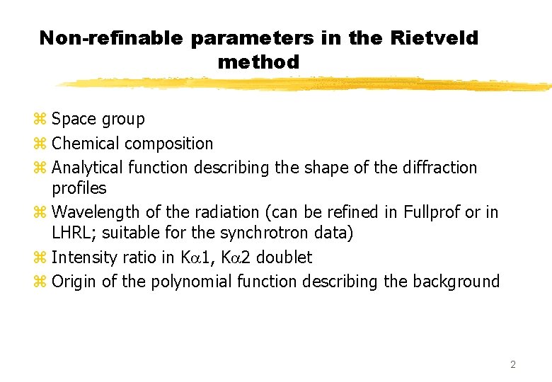 Rietveld Analysis of Xray and neutron diffraction patterns