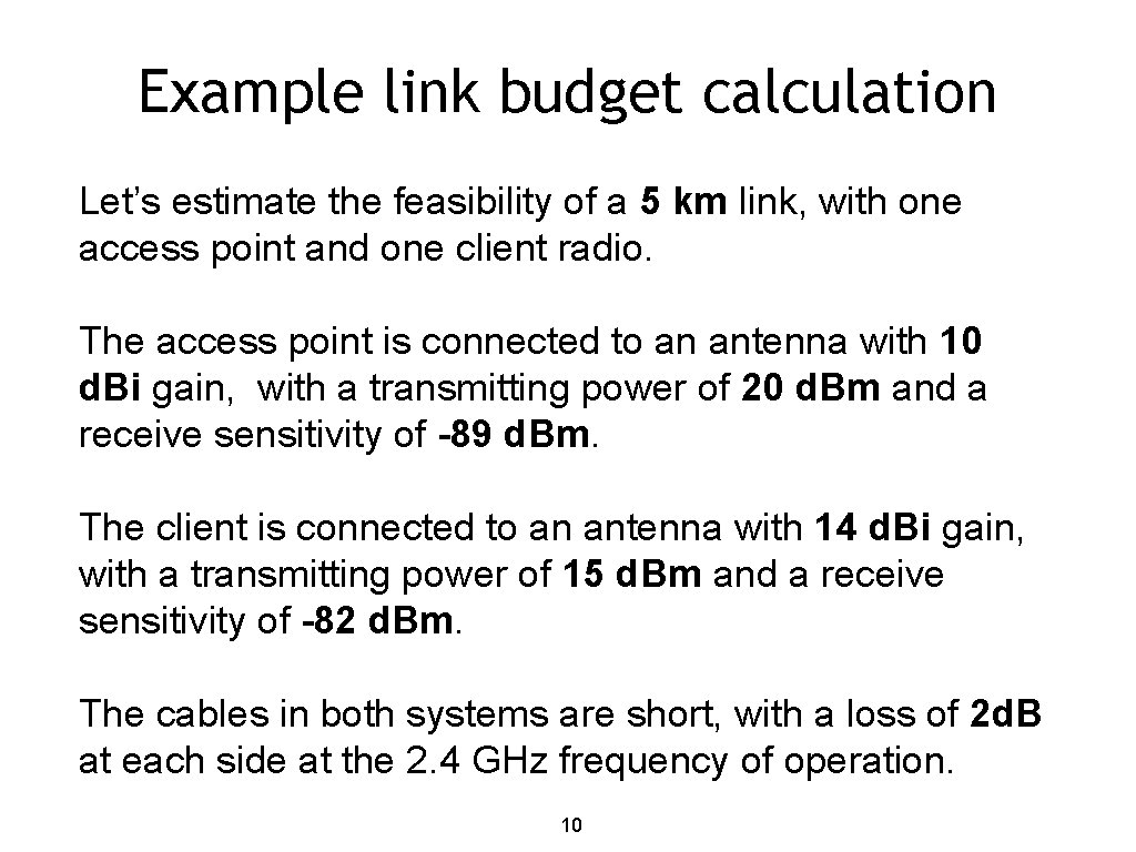 Link Budget Calculation Training materials for wireless trainers