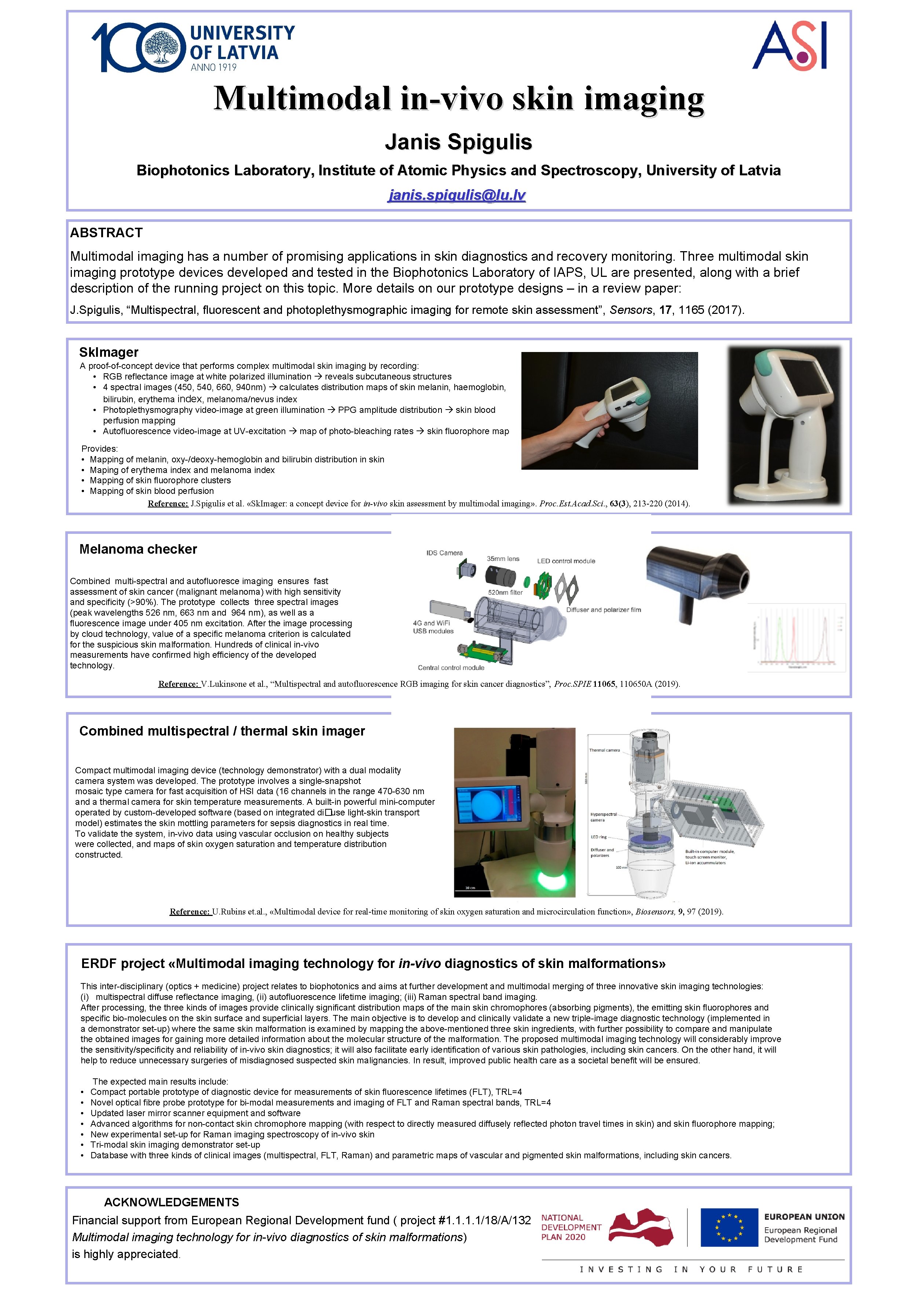 Multimodal invivo skin imaging Janis Spigulis Biophotonics Laboratory
