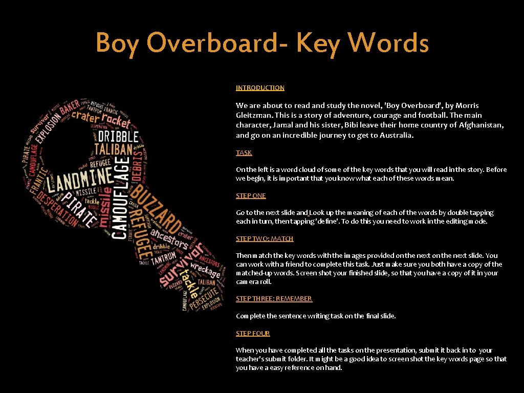 Boy Overboard Key Words INTRODUCTION We are about