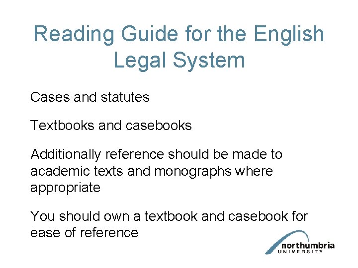 English Legal System Introduction to the English Legal