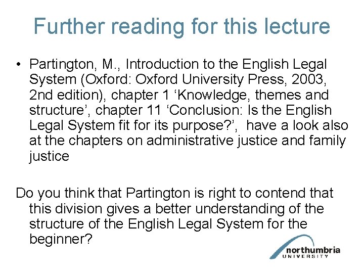 English Legal System Introduction to the English Legal