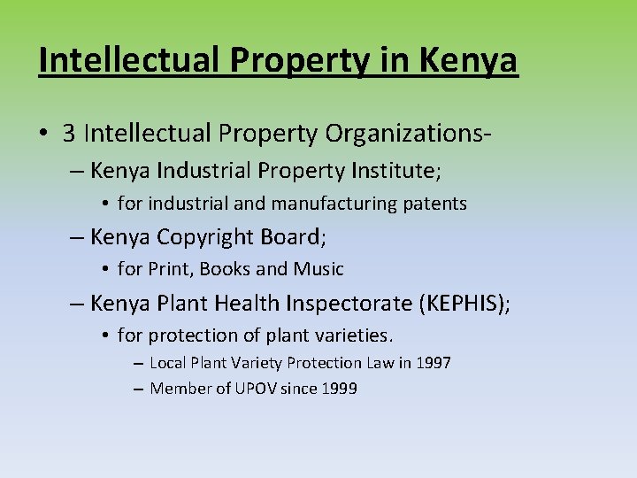 Plant Breeders Rights in Kenya Bas Smit Kordes