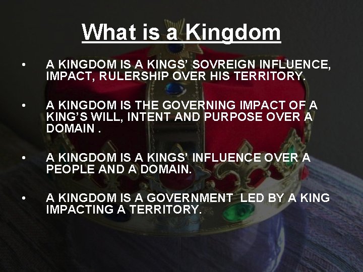Principles of the KINGDOM UNDERSTANDING THE KINGDOM AND