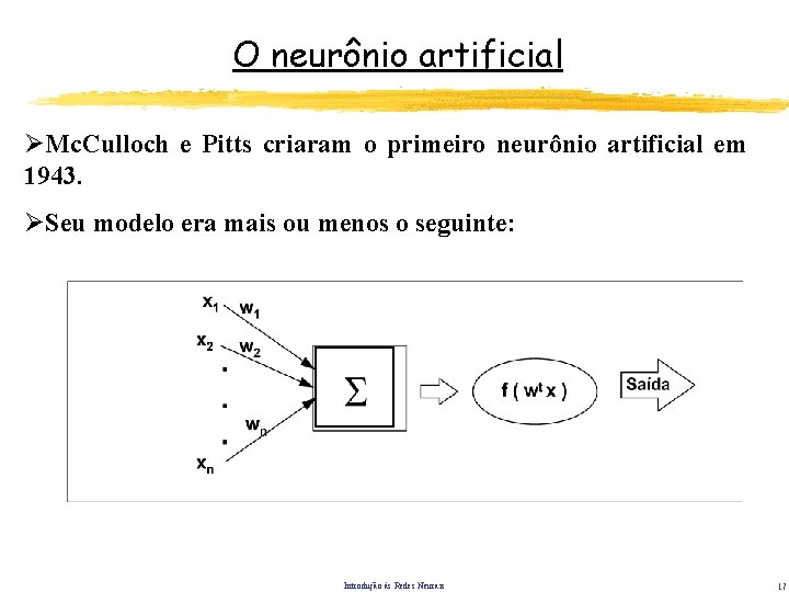 Introduo s Redes Neurais Prof Ricardo Linden Introduo
