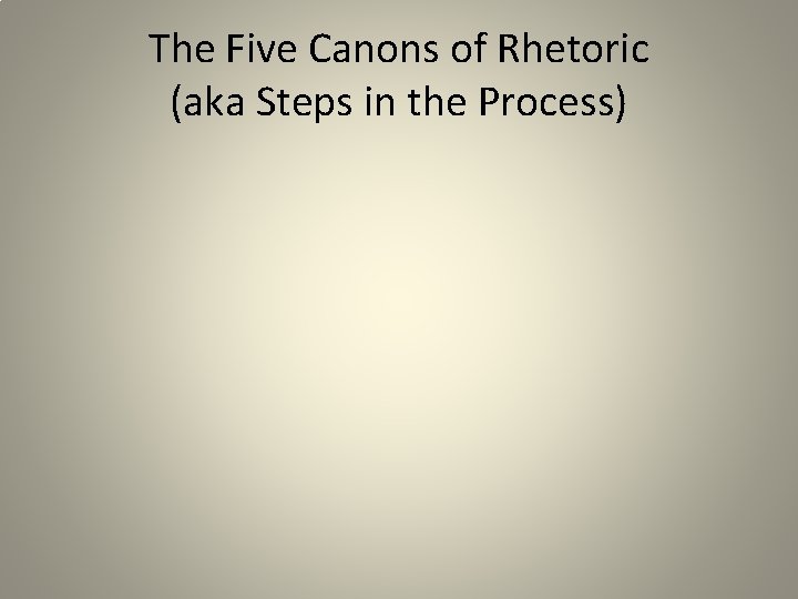 Basic Elements of Speechmaking The Five Canons of