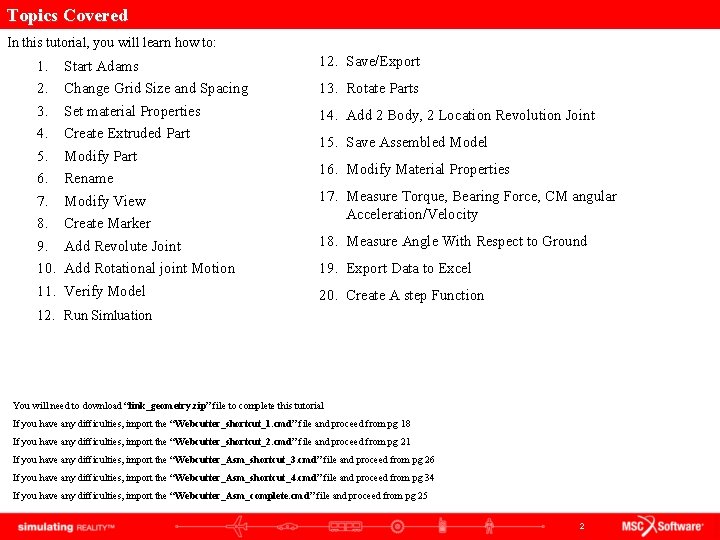 Webcutter Estimated time required 40 min GUI familiarity