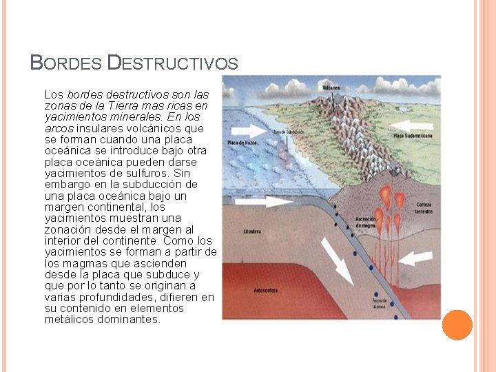 YACIMIENTOS ASOCIADOS A LA TECTNICA DE PLACAS Colaboracin