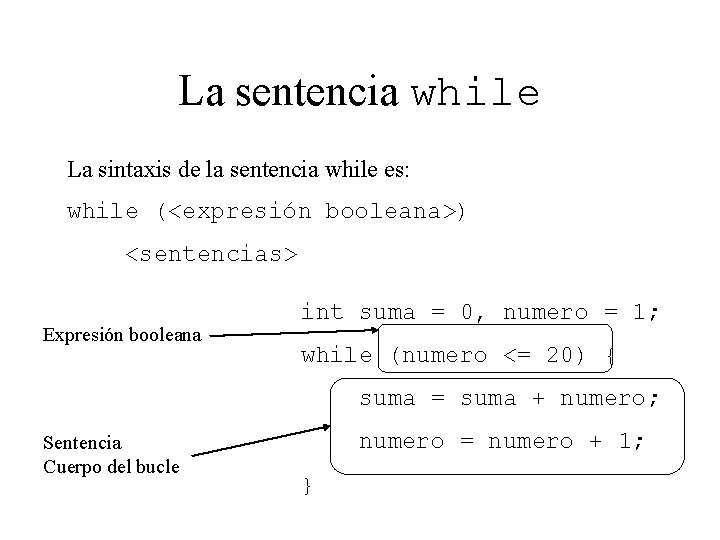 Sentencias de repeticin Programacin Objetivos Implementar control con