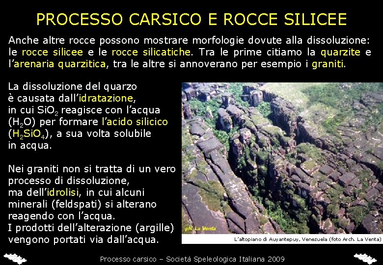 Progetto Powerpoint 2009 IL PROCESSO CARSICO a cura