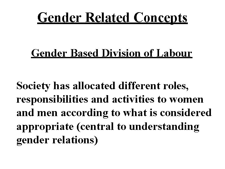 What is Gender The process by which individuals