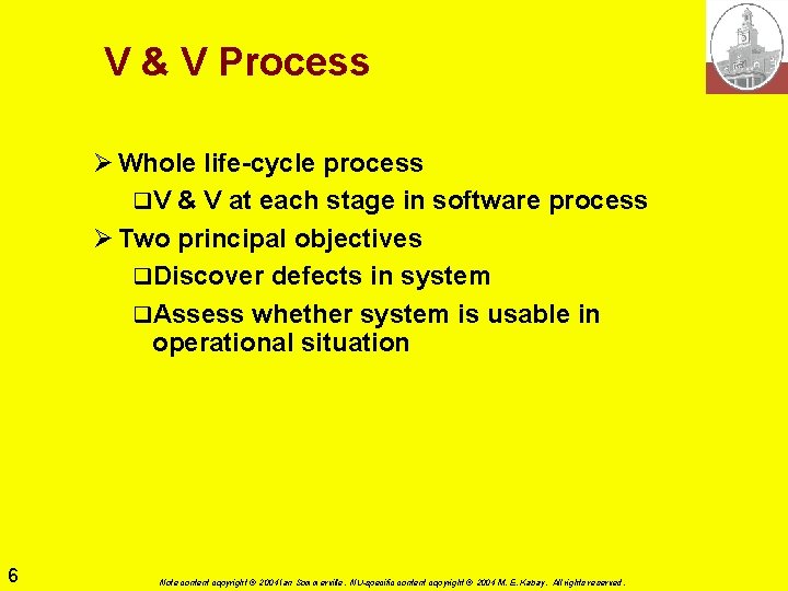 Verification Validation IS 301 Software Engineering Lecture 30
