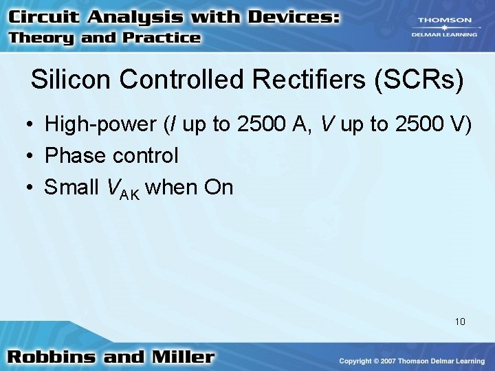 Chapter 33 Thyristors and Optical Devices Introduction to
