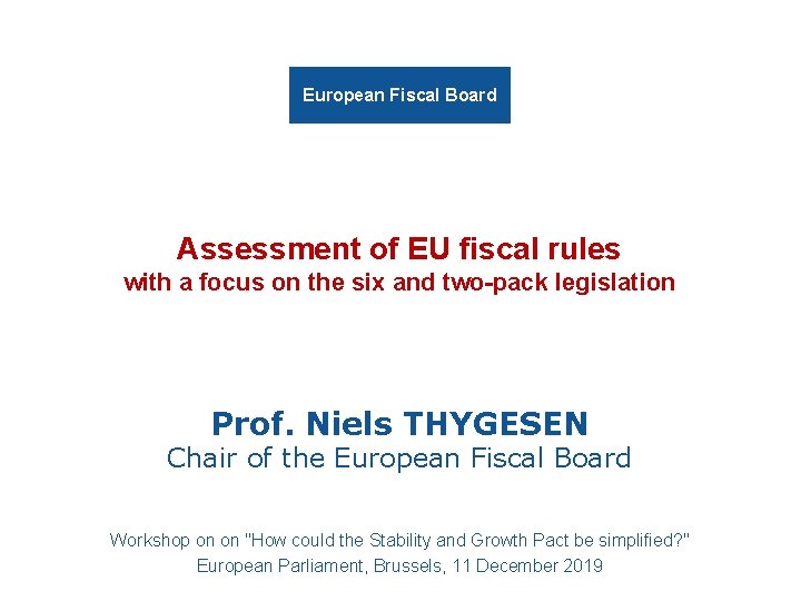 European Fiscal Board Assessment of EU fiscal rules