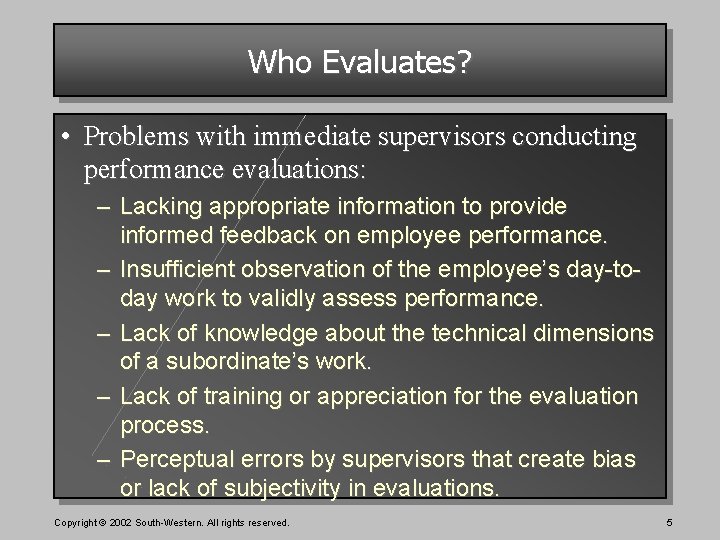 CHAPTER 10 PERFORMANCE MANAGEMENT AND FEEDBACK Power Point