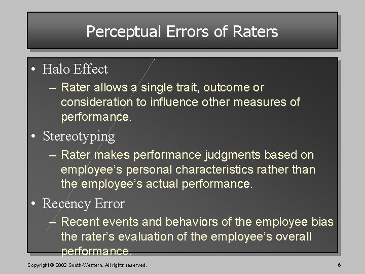 CHAPTER 10 PERFORMANCE MANAGEMENT AND FEEDBACK Power Point