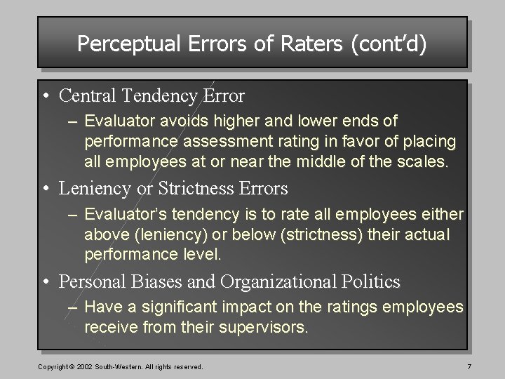 CHAPTER 10 PERFORMANCE MANAGEMENT AND FEEDBACK Power Point