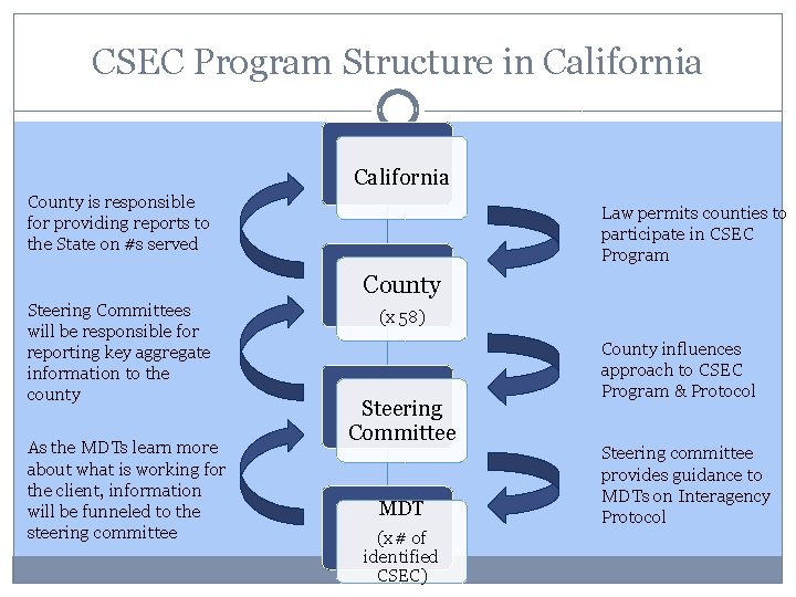Commercial Sexual Exploitation of Children CSEC Program NATIONAL