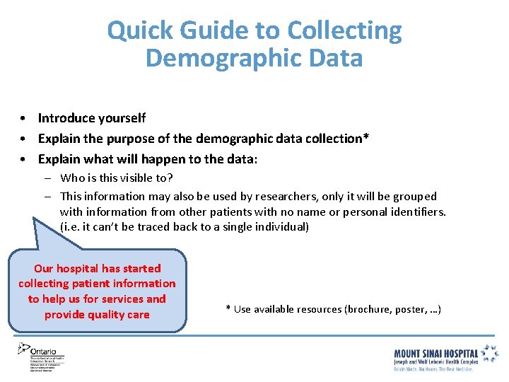 Measuring Health Equity Collecting Patient Demographic Information Training