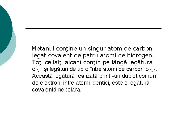 ALCANI CHIMIE ORGANIC Curs Anul I Biologie Titular