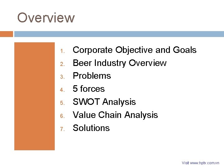 HEINEKEN CASE STUDY Overview 1 2 3 4