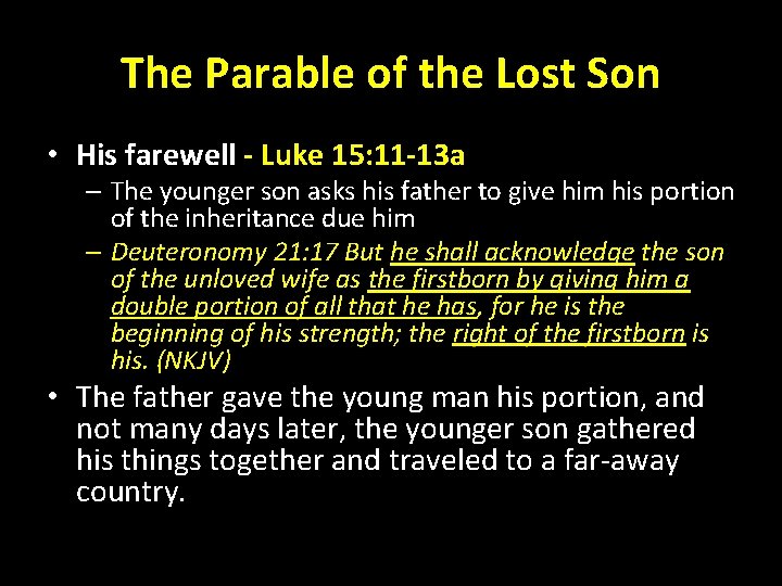 The Parable of the Lost Son Luke 15