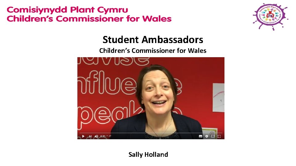 Student Ambassadors Childrens Commissioner for Wales Sally Holland