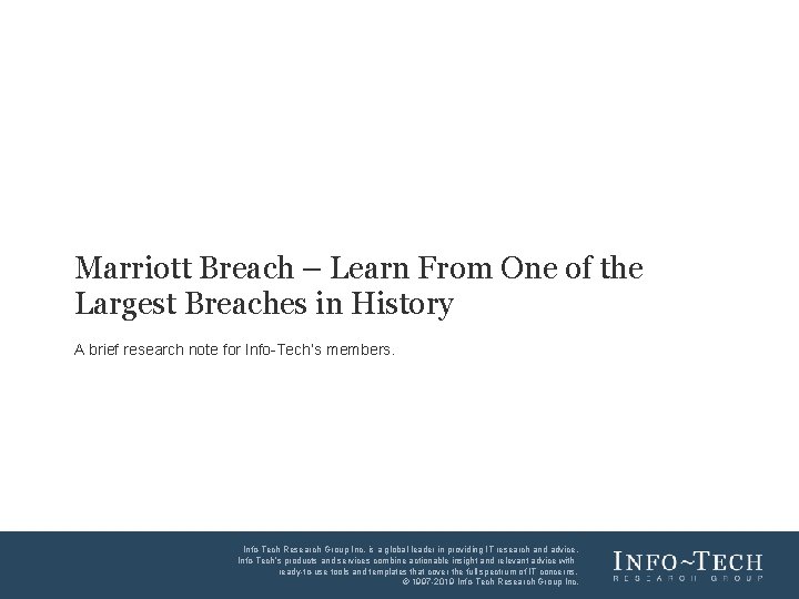 Marriott Breach Learn From One of the Largest
