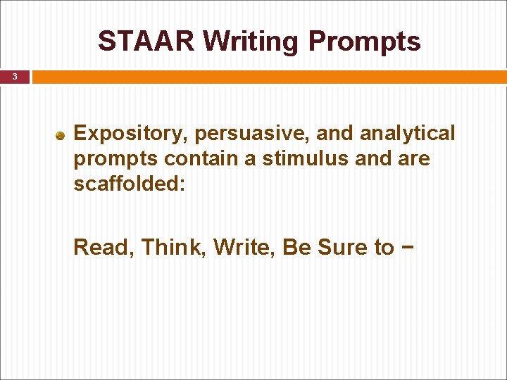 STATE OF TEXAS ASSESSMENTS OF ACADEMIC READINESS STAAR