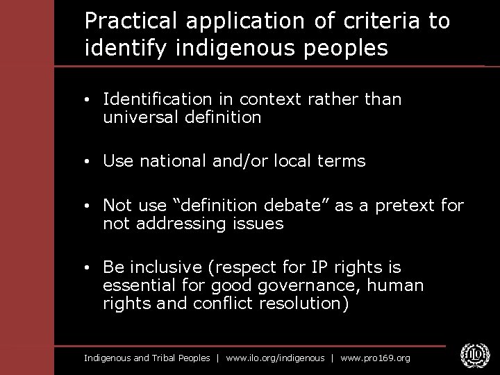 Identification of indigenous and tribal peoples Indigenous and