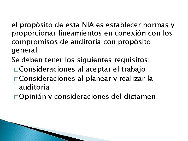 Normas Internacionales de Auditoria NIA 800 810 AREAS