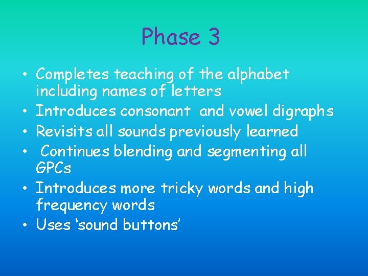 Letters and Sounds Principles and Practice of High