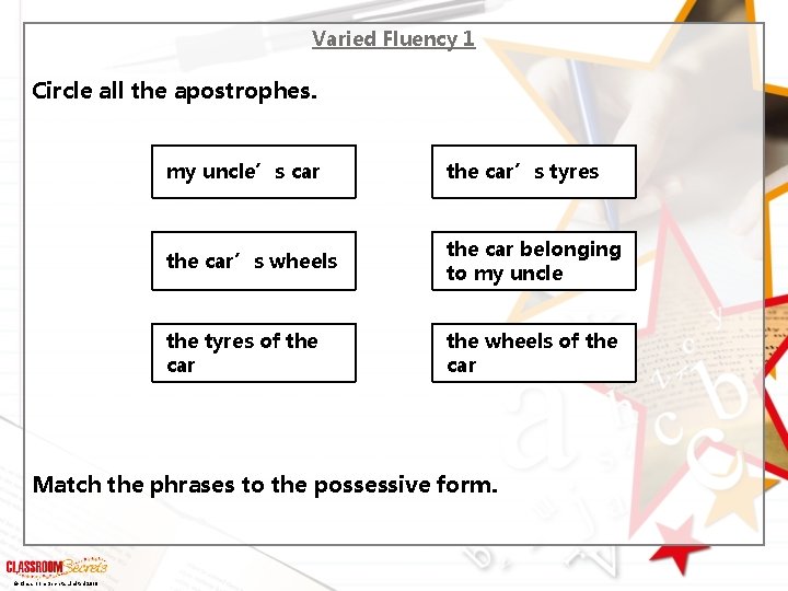 Year 2 Spring Block 2 Apostrophes Introducing Possession