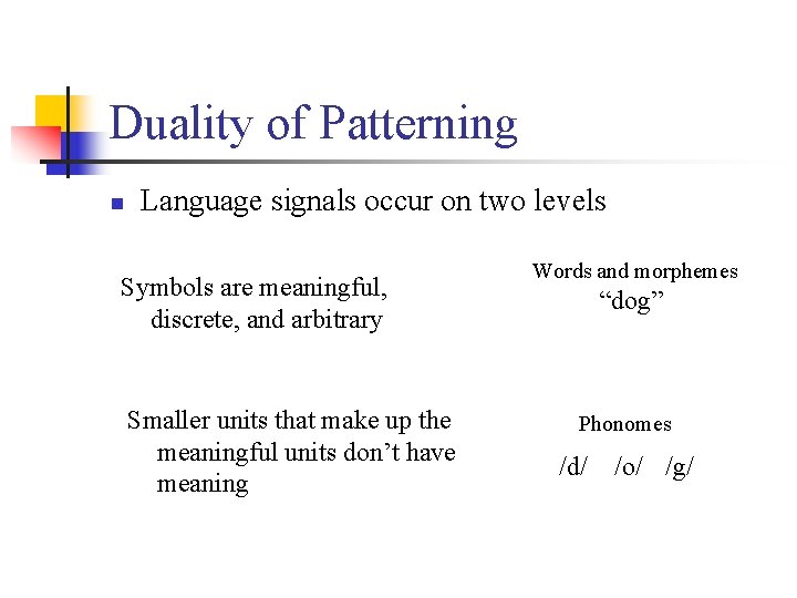 PSY 369 Psycholinguistics Language and Communication What do