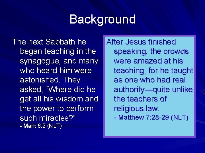 Principles of Sending Mark 6 Background Jesus left
